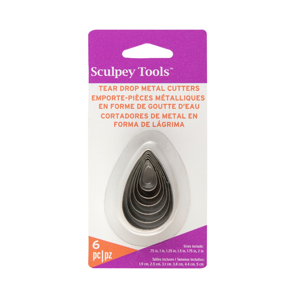 🇺🇸 Sculpey Tools™ Graduated Cutters: Tear Drop Metal Cutters , 6 pc ...
