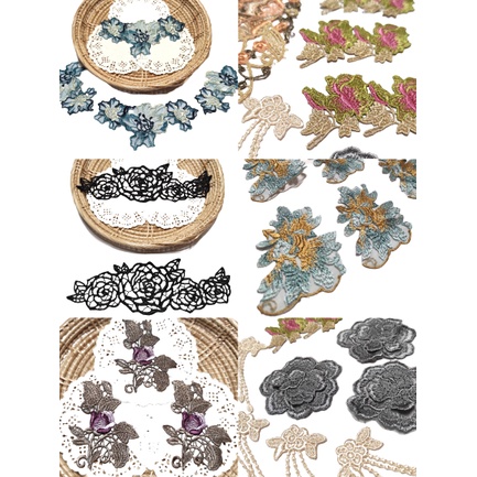 Flower Patches Applique Badges Embroidery Border Lace Sewing Fabric DIY ...