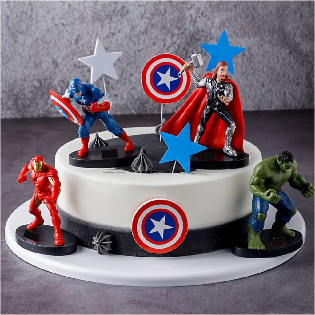 KL Stock @ Heroes PVC Birthday Cake Topper Captain Star Iron Man Hulk ...