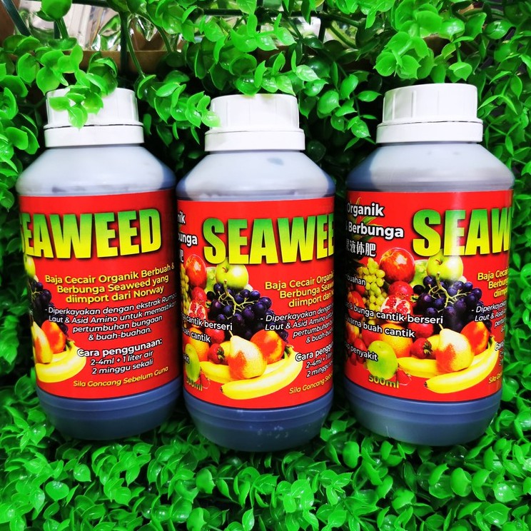 Baja Cecair Organik Berbuah Dan Berbunga Ekstrak SEAWEED Diimport Dari NORWAY 500ML Vitamin ...