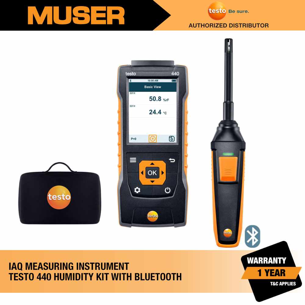 testo 440 Humidity Kit with Bluetooth (0563 4404) Indoor Air Quality ...