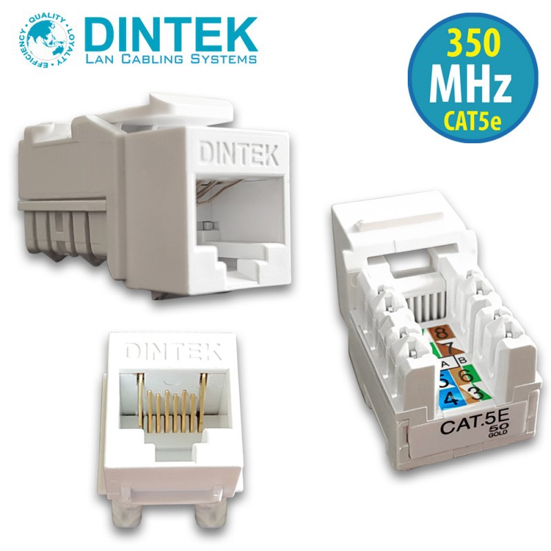 DINTEK CAT5E RJ45 EZI-JACK HORIZONTAL KEYSTONE JACK (1305-03030)(DT/E ...