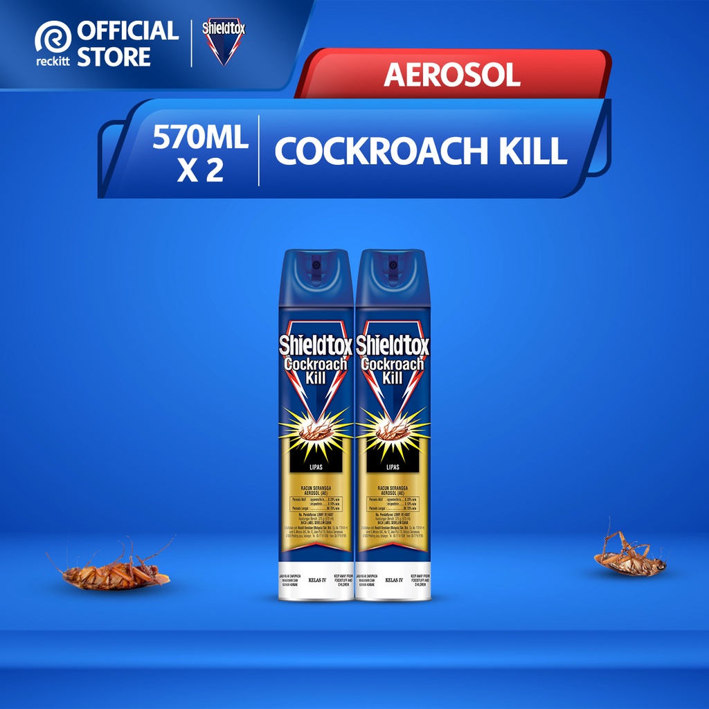 Shieldtox Cockroach Kill Aerosol (570ml) Twin Pack (Pembunuh Lipas ...