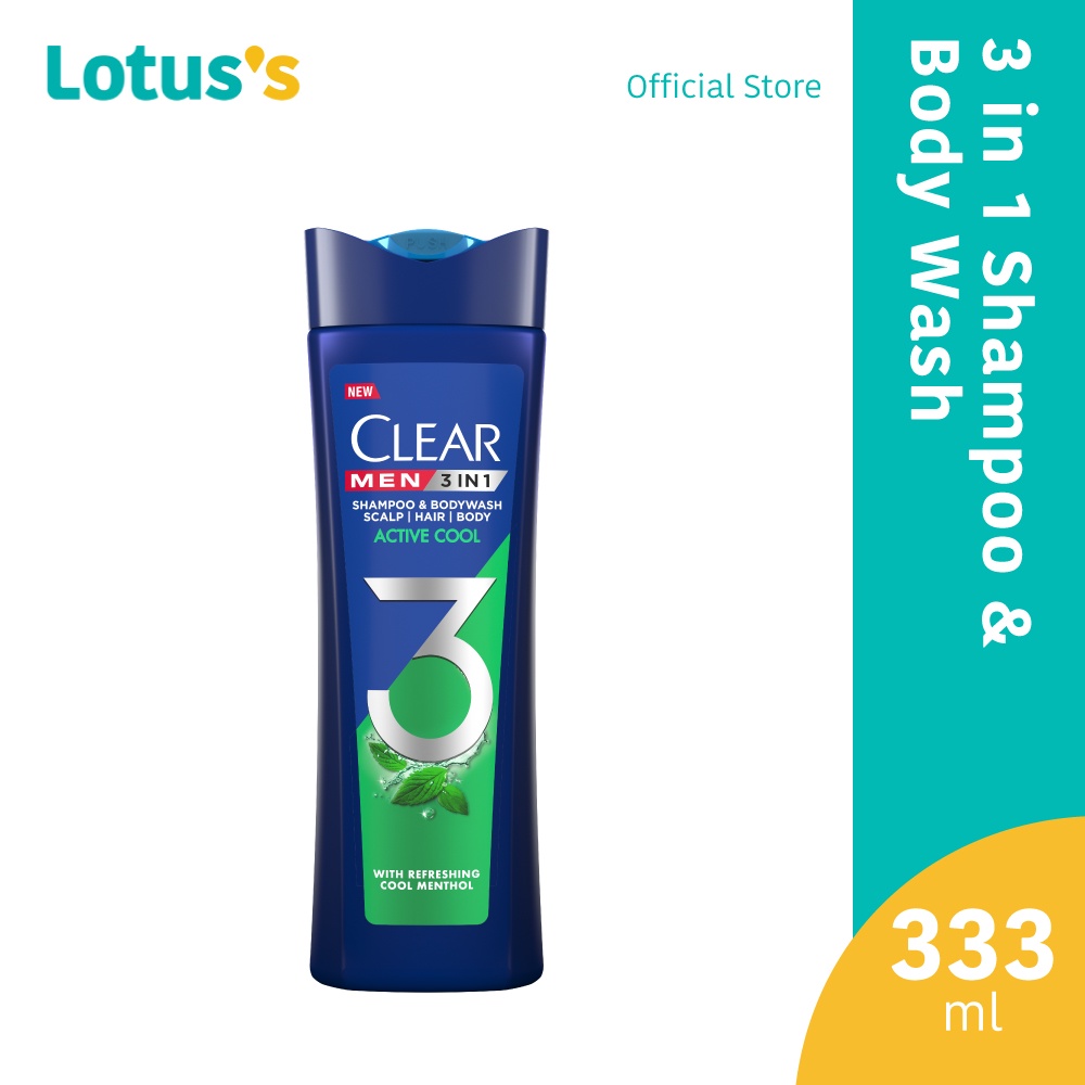 Clear Men 3in1 Active Cool Shampoo 333ml | Shopee Malaysia