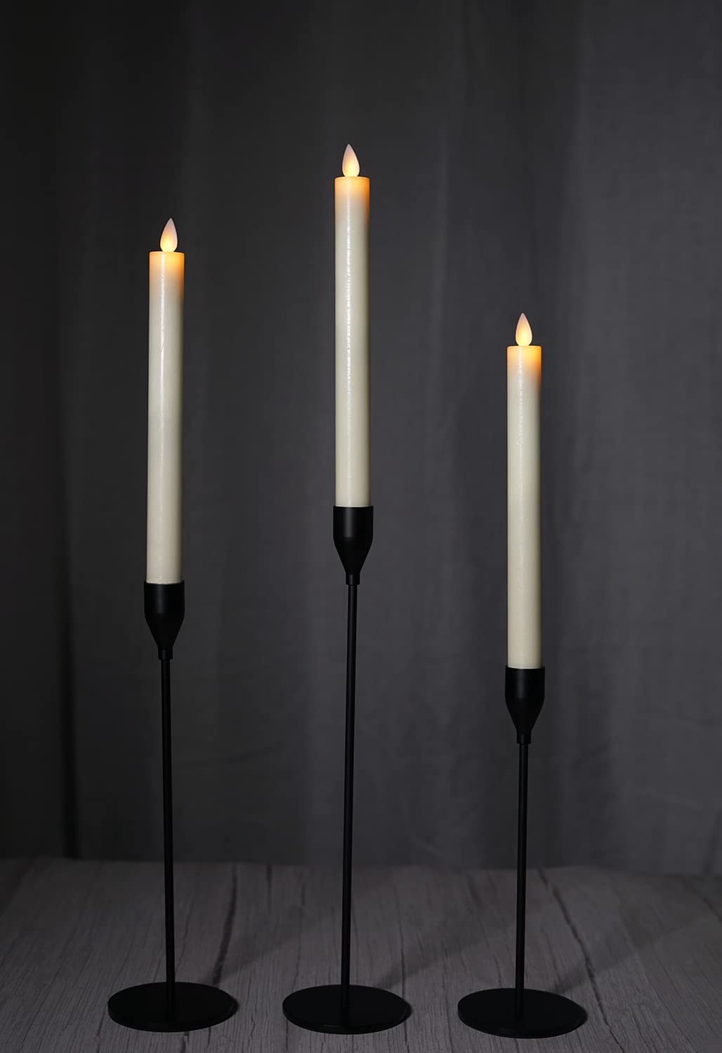 Flameless Taper Candles with Moving Flame Remote and Timer, Battery ...