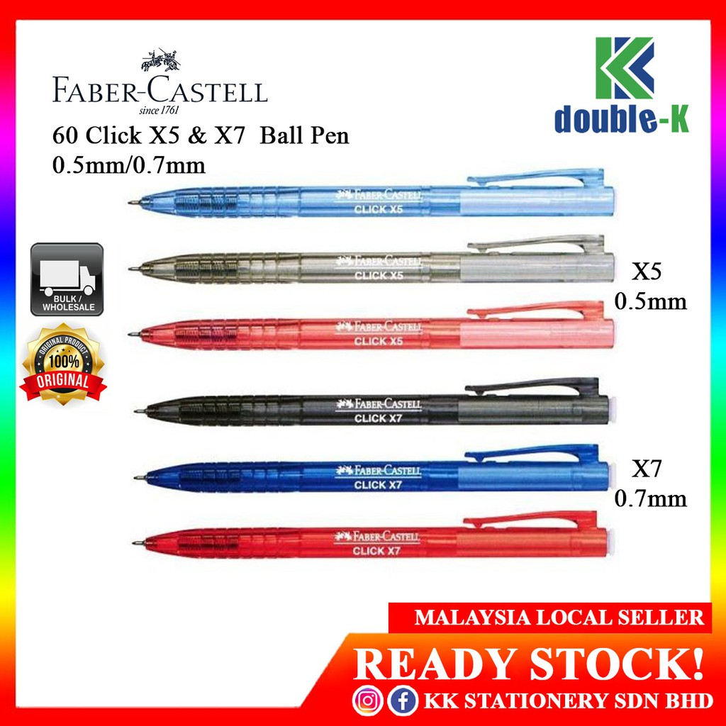 Faber Castell Ball Pen Click X5 1425 and Click X7 1422 RM0.70/pcs and ...