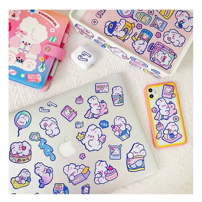 STICKER PACK- Cute white rabbit stickers | Shopee Malaysia
