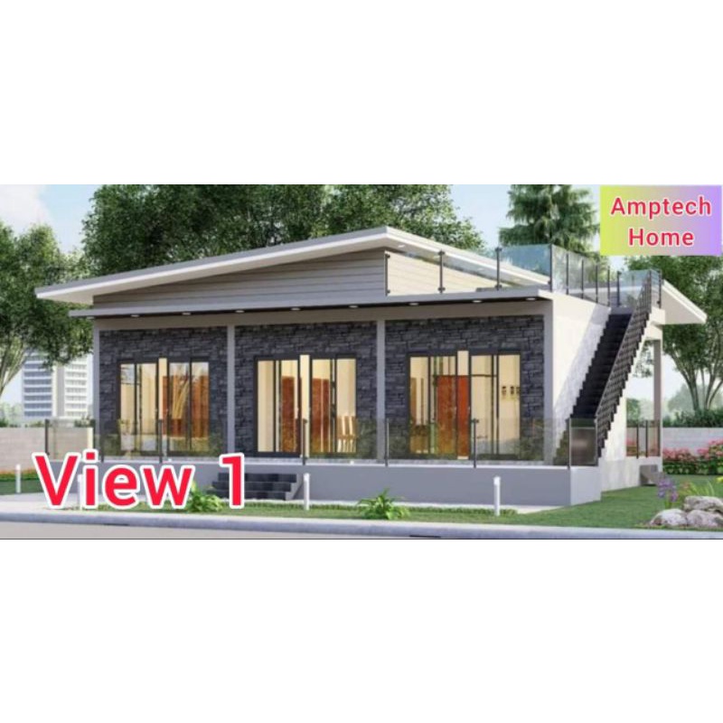 PELAN RUMAH 2 BILIK (LANTAI 32'x34') 1088KPS (2 TINGKAT-ROOFTOP) ((BACA ...