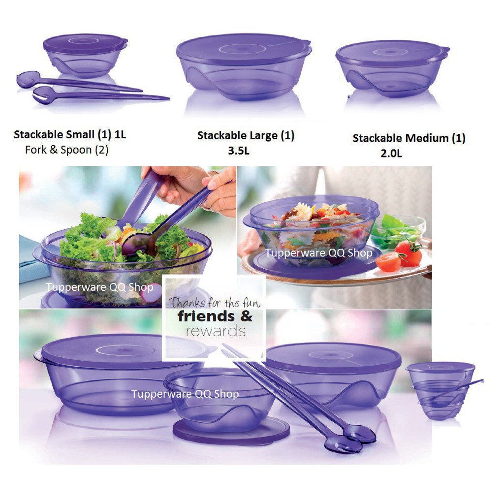 [Tupperware Level] Stackable (Small-1L/ Medium-2L / Large-3.5L) with ...