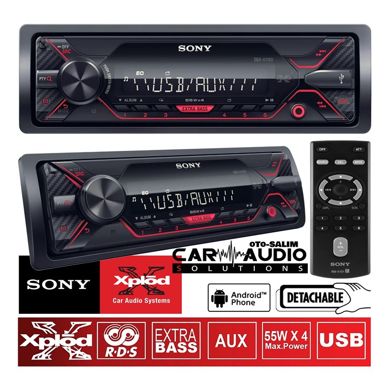 Sony Xplod DSX-A110U Single Din USB FLAC Extra Bass TM | Shopee Malaysia