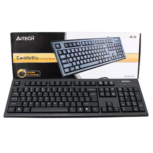 A4Tech KR-85 Comfort Roundege Keyboard USB/Black/US Layout Wired Keyboard | Shopee Malaysia
