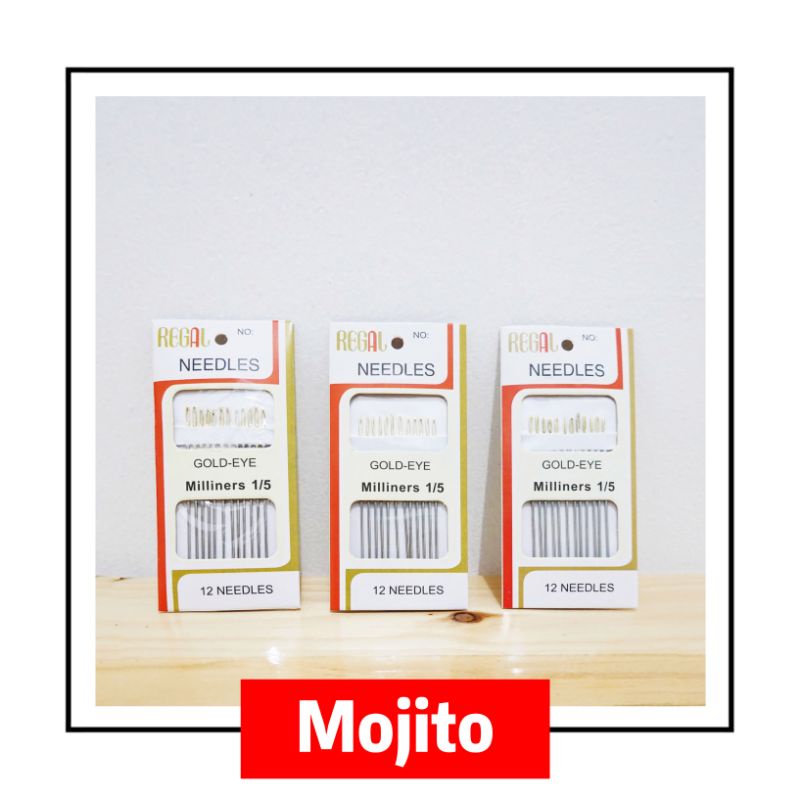 REGAL NEEDLES SEWING NEEDLES 1/5 Gold EYES/REGAL NEEDLES 12 NEEDLES ...