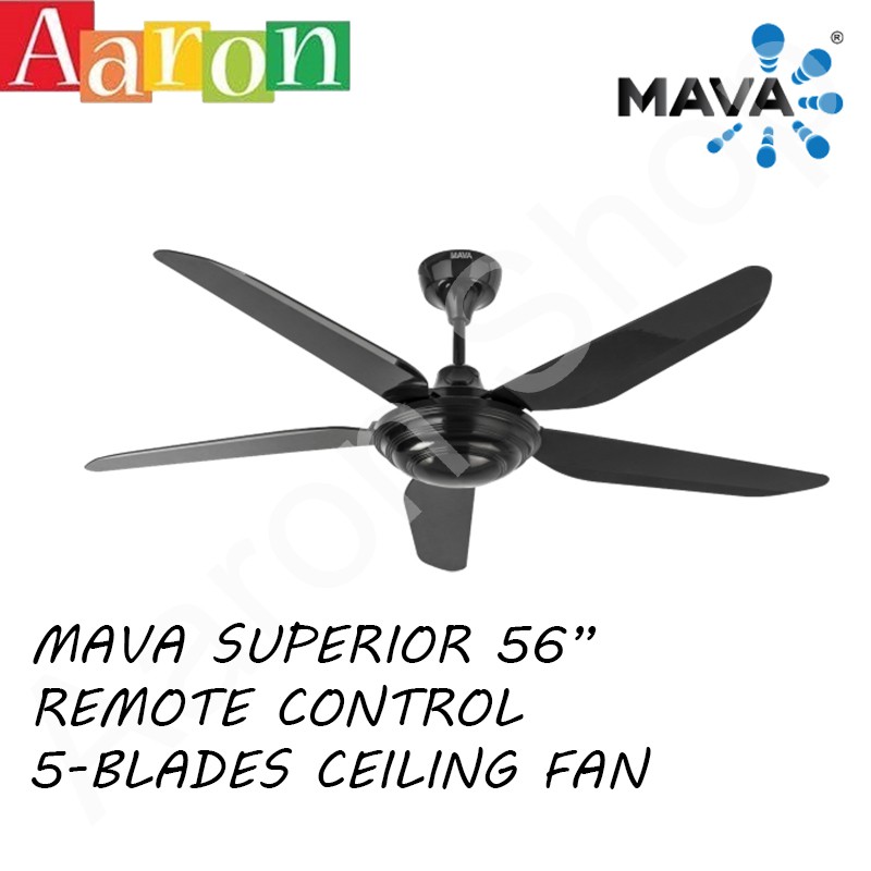 MAVA Superior Remote Ceiling Fan BLACK / MAVA Superior Kipas Jauh ...