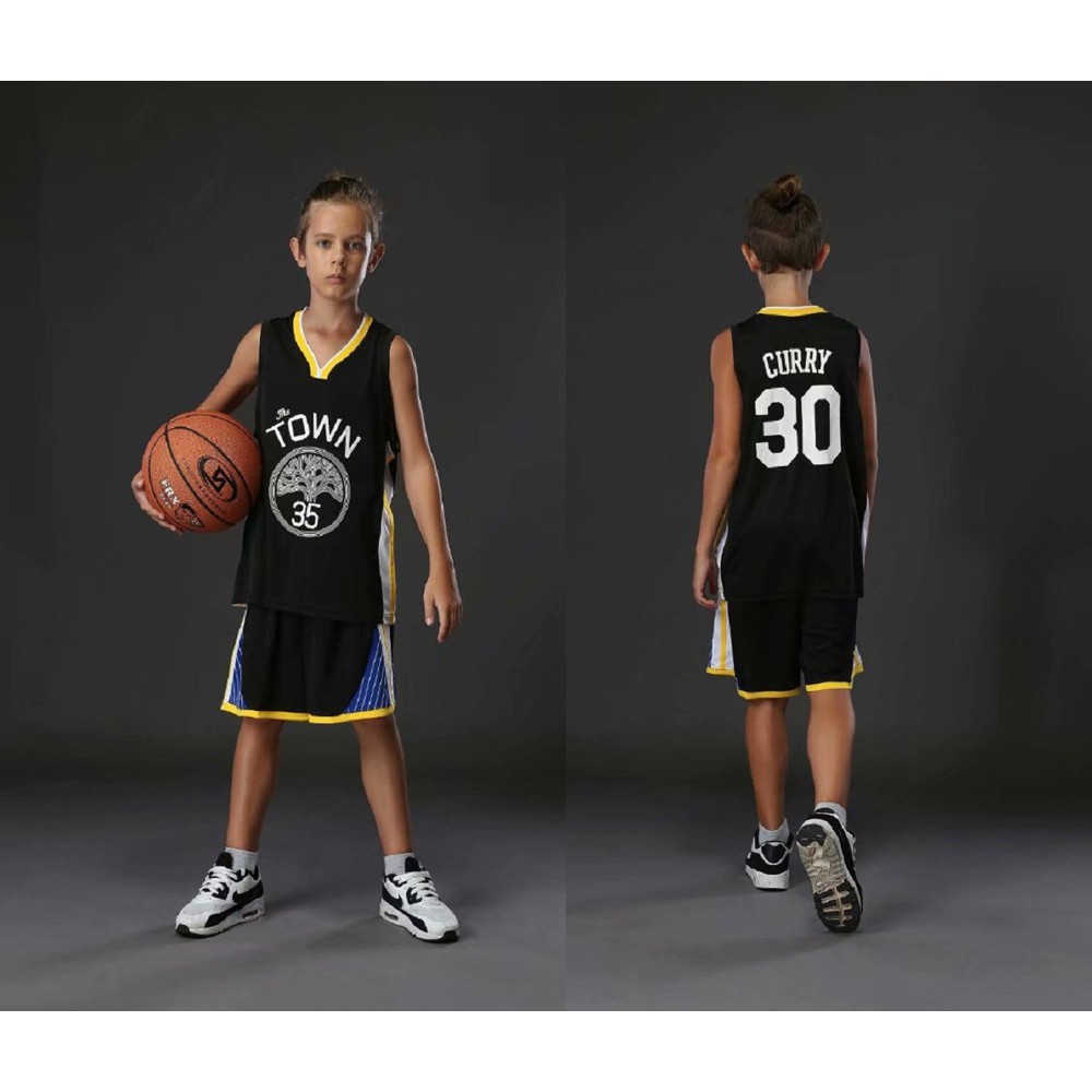 Kids Basketball Jersey Golden State Warriors Away No.30 Curry Jersey ...