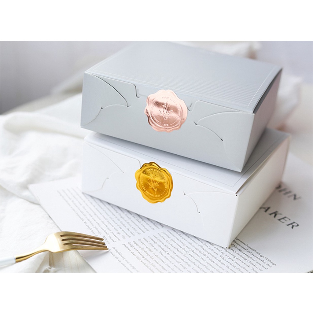 Rose Gold and Gold Fire Lacquer Seal Sticker Baking Box Gift Box ...