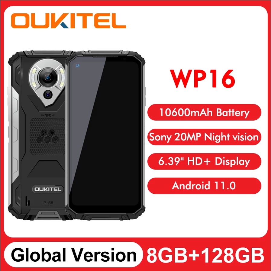 Oukitel WP16 Rugged Smartphone 6.4" 8GB + 128GB 10600mAh Octa Core ...