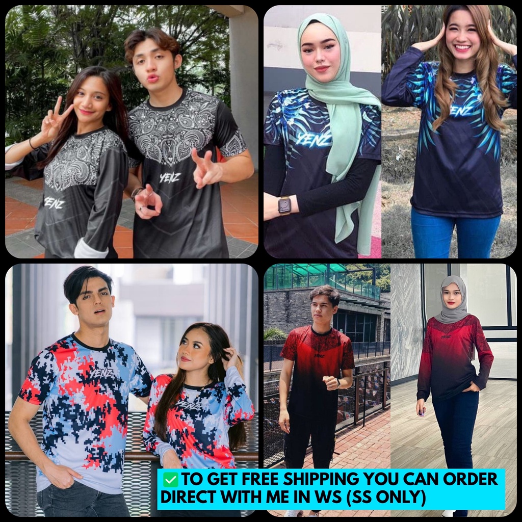 2022 READY STOCK T-SHIRT BAJU COUPLE YENZ EXCLUSIVE SHORT SLEEVE & LONG SLEEVE (COUPLE SET ...