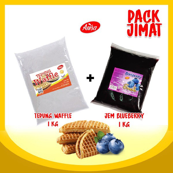 🔥 Tepung Waffle 1kg + Jem Blueberry 1kg (PACK JIMAT) ANISA🔥 (ADD ON ...
