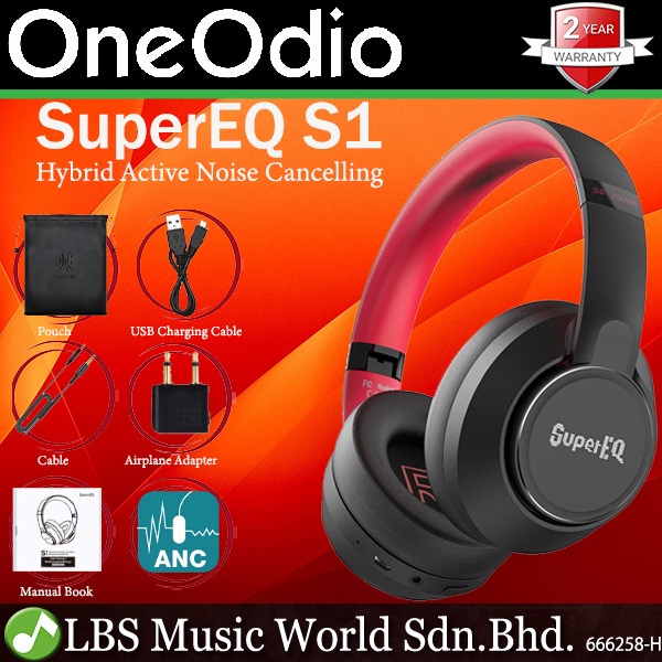 (Clearance) OneOdio SuperEQ S1 Hybrid Active Noise Cancelling ANC Headphones With Ambient Mode ...