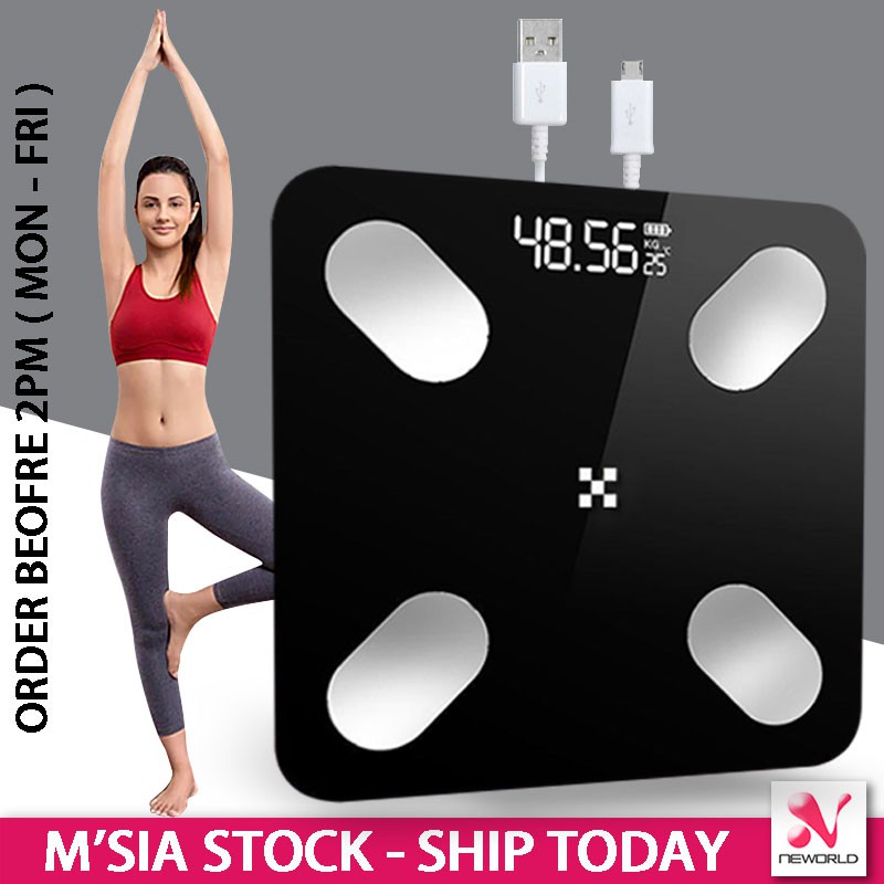 Smart Bluetooth Scale Rechargeable Weight Penimbang Timbang Berat Badan ...