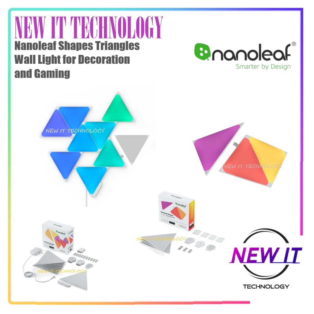 Nanoleaf Shapes Triangle & Mini Triangle Wall Light for Decoration and ...