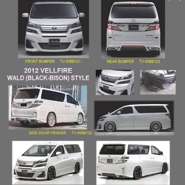 Toyota Vellfire anh20 2008 2009 2010 2012 2013 2014 Black bison bodykit ...