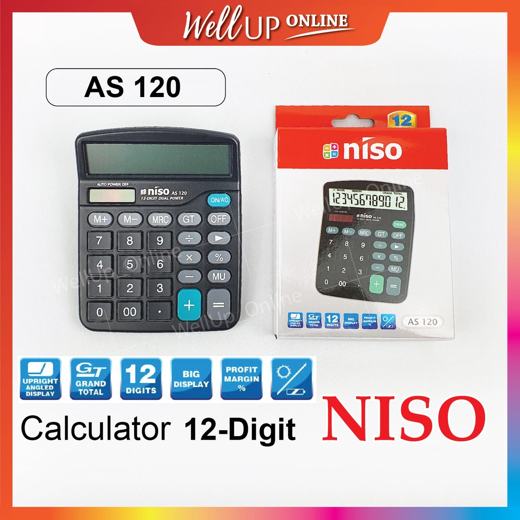 NISO Calculator AS120 (12-digits) | Shopee Malaysia