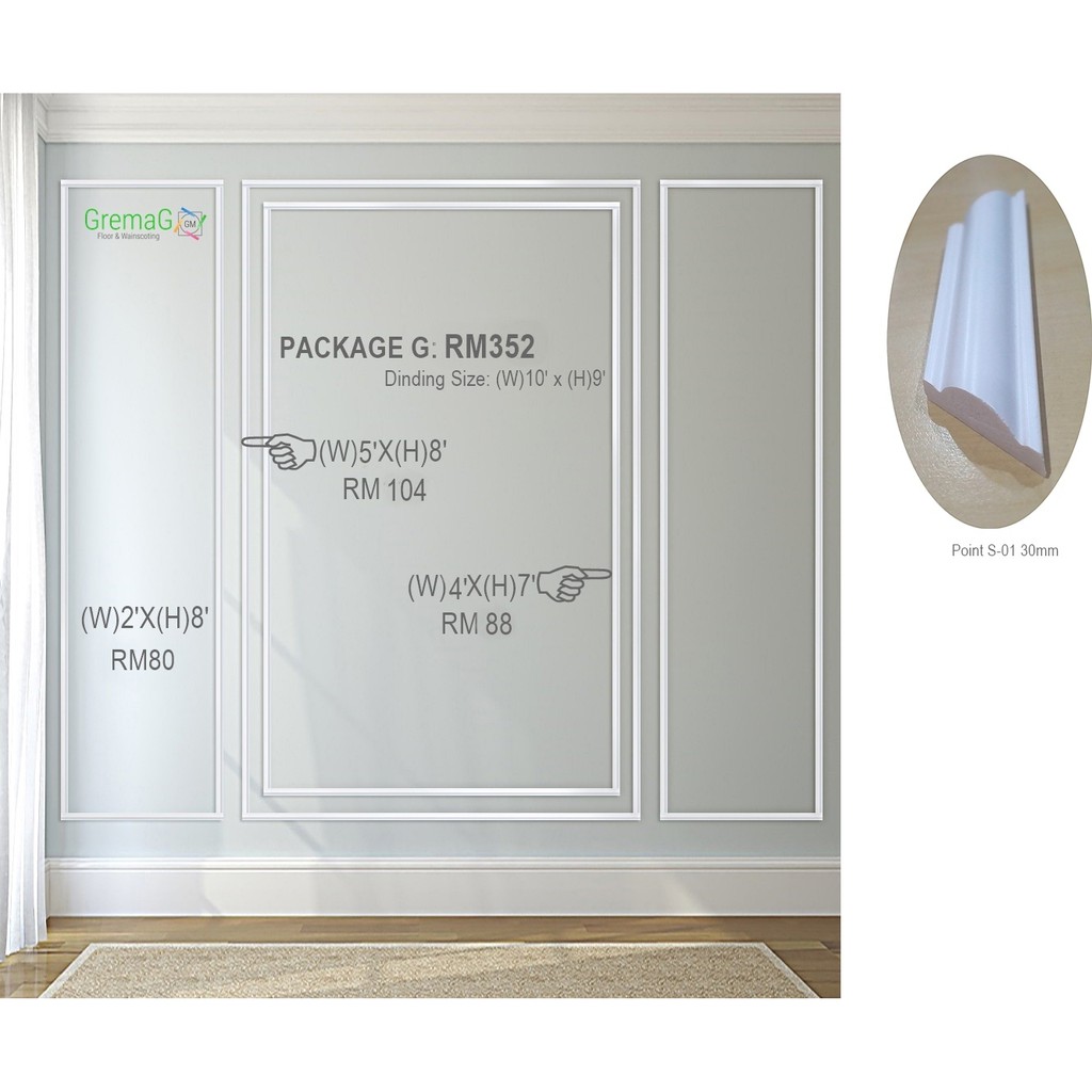 KOREA WAINSCOTING DIY PACKAGE/Easy install/Wainscoting set/Siap dah ...