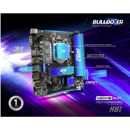 Motherboard BULLDOZER H81 / MAINBOARD BULLDOZER H81 SUPPORT M2 NVME ...