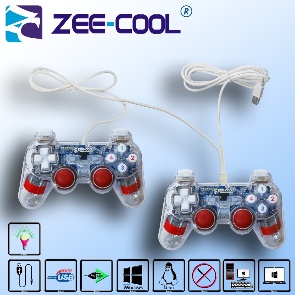 Zee-Cool USB Wired Twin Shock Combo Set Joystick / Gamepad Controller ...