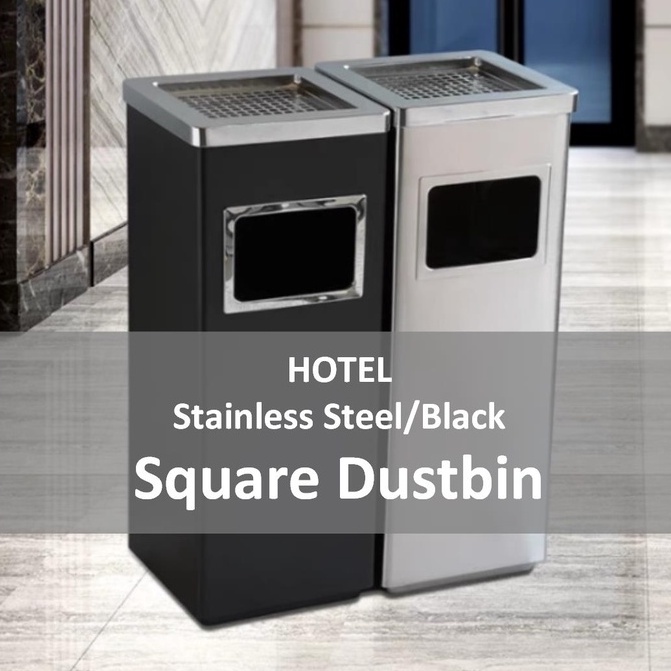 Hotel Stainless Steel Square Dustbin/ Commercial Shop Corridor Ashtray ...