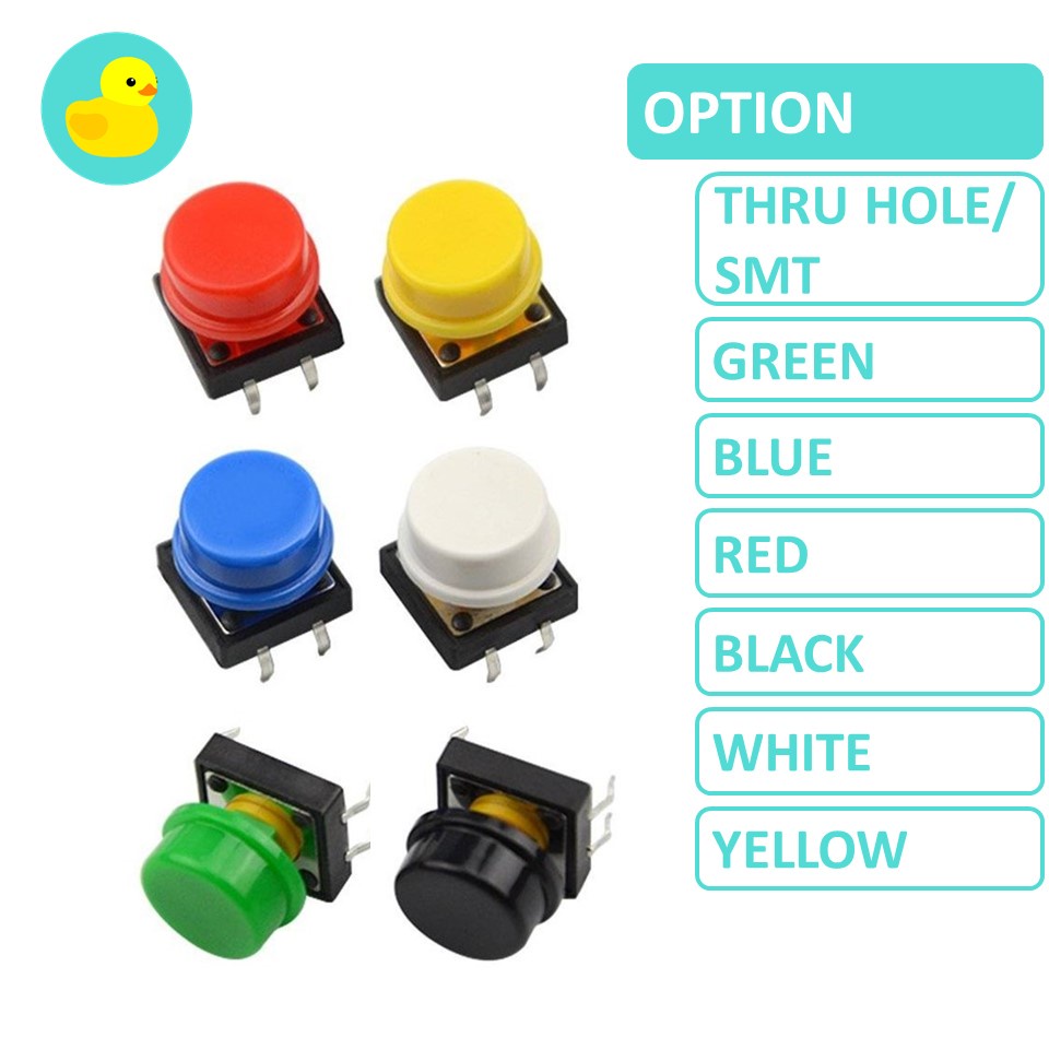 12x12x7.3mm B3F Push Button Tactile Switch with Round Hat | Shopee Malaysia