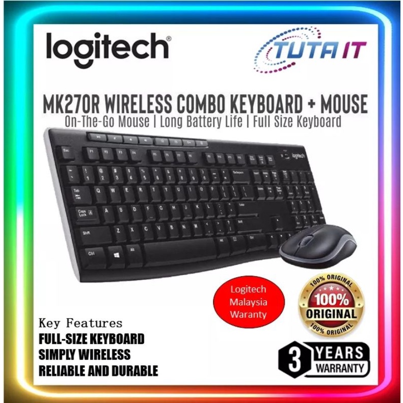 Logitech Mk270r Reliable Wireless Keyboard And Mouse Combo 920 006314 Shopee Malaysia