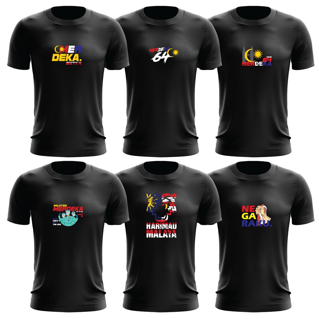 MERDEKA MALAYSIA T SHIRT MICROFIBER JERSEY TSHIRT (READY STOCK) MIXED ...