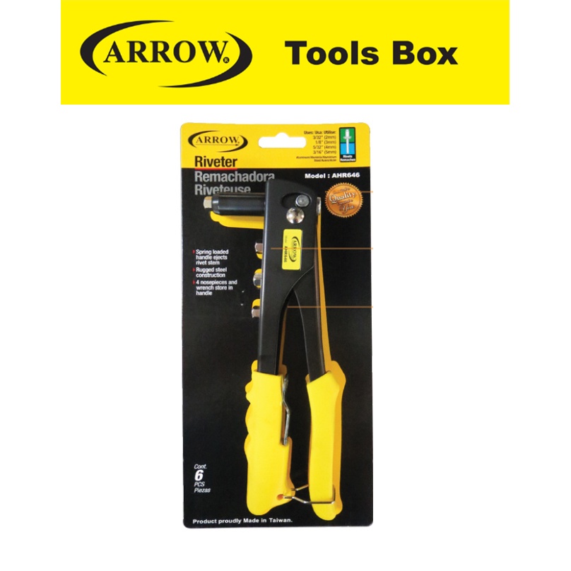 ARROW AHR 646 ALUMINIUM HAND RIVETER MADE IN TAIWAN EASY USE SAFETY ...