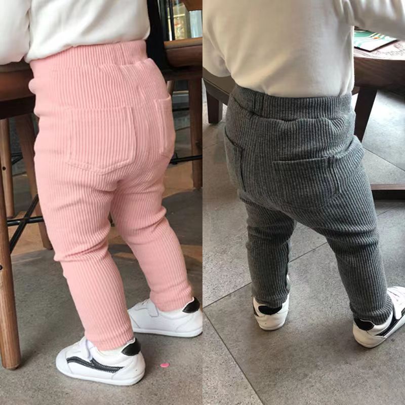 1-7 Years Boys Girls Pants Cotton Kids Long Pants With Pockets Baby ...