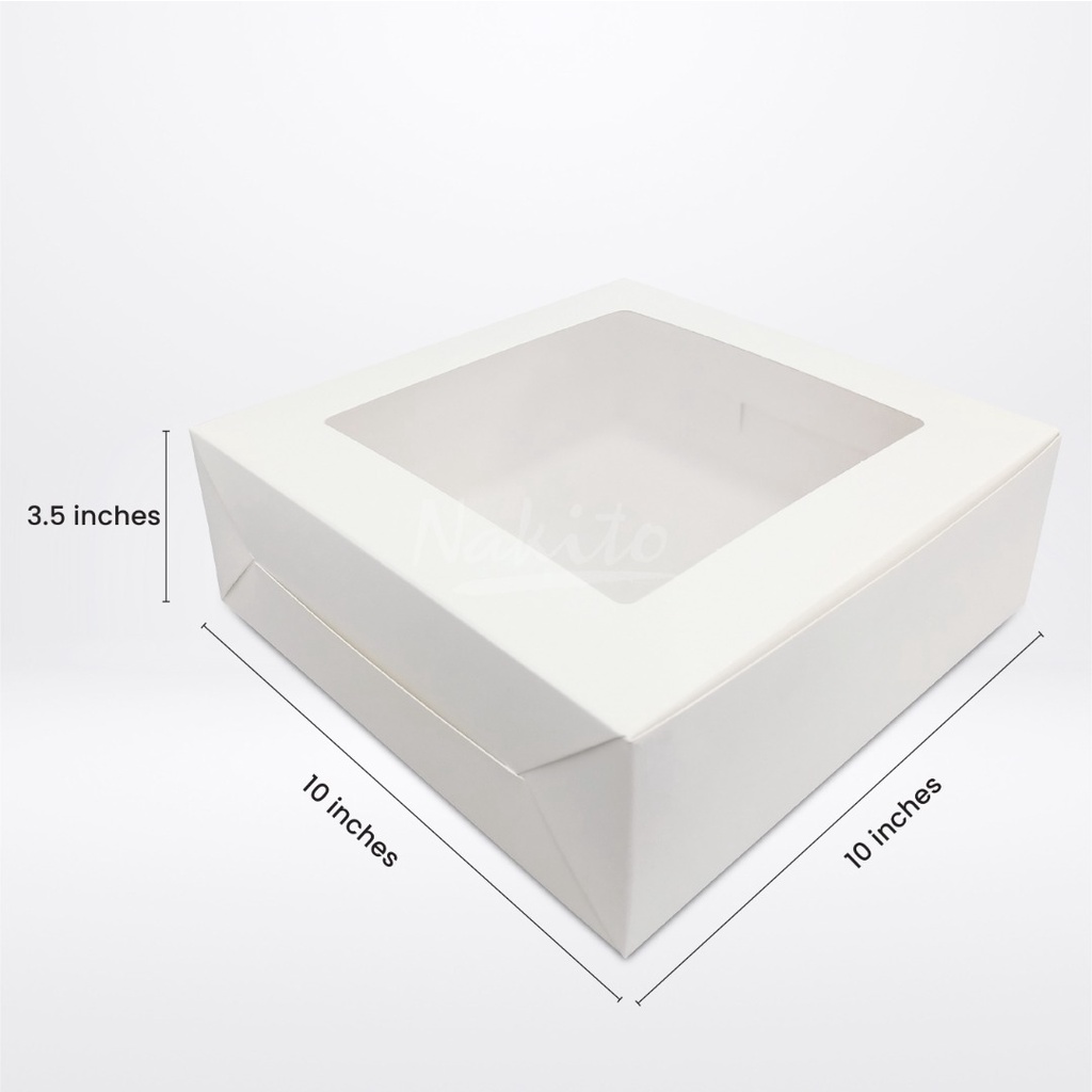 【50/100pcs] Cake box window 6x6x3 7x7x3 8x8x3.5 8x8x5 10x10x3.5 Kuih ...