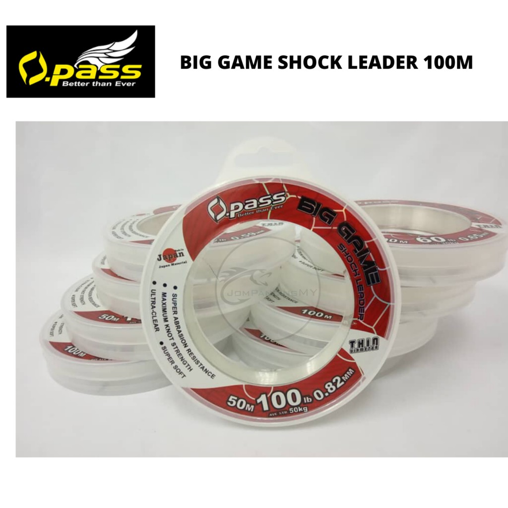 (JOM PANCING) Opass (100m/50m) Big Game Shock Leader Fishing Lines ...