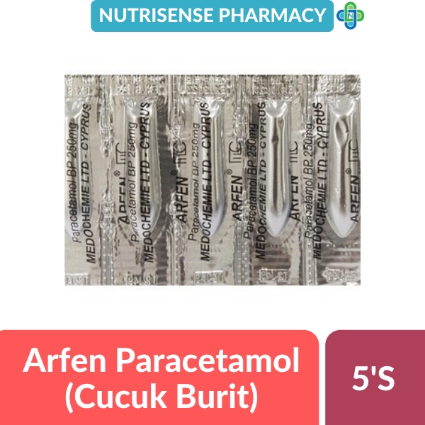 Arfen 250mg Suppository 5's [Fever] | Shopee Malaysia
