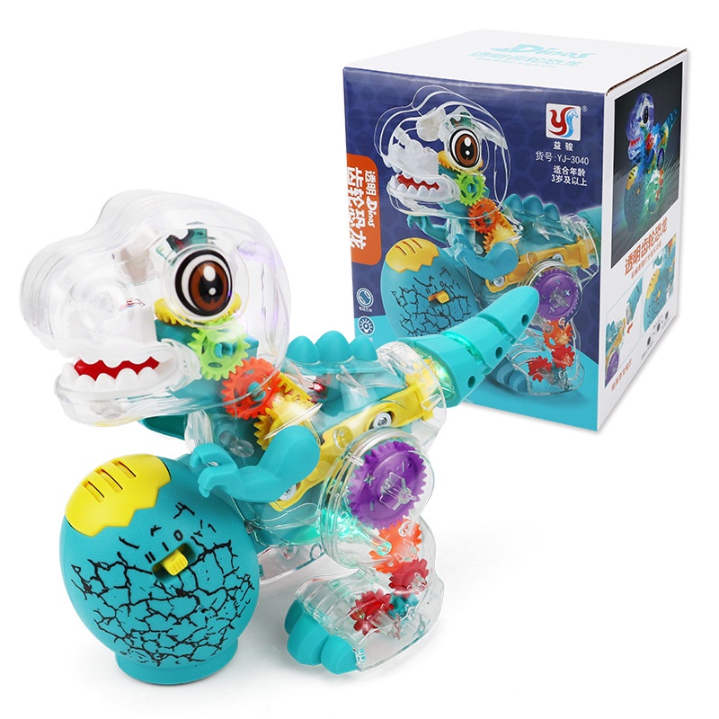Electric Gear Dinosaur Toy Clear Omni-directional Wheel Tyrannosaurus ...