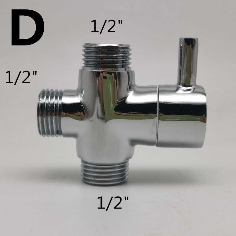 1 2 3 4 Three Way Water Diverter T Shaped Adapter Shower Diverters