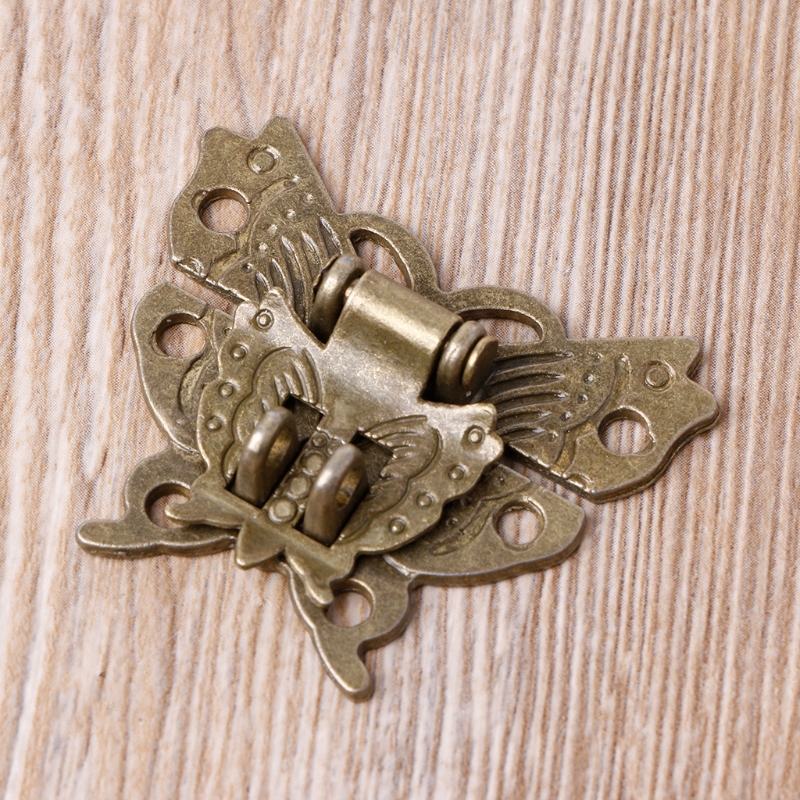 Butterfly Antique Bronze Hasp Latch Wooden Box Mini Cabinet Buckle ...