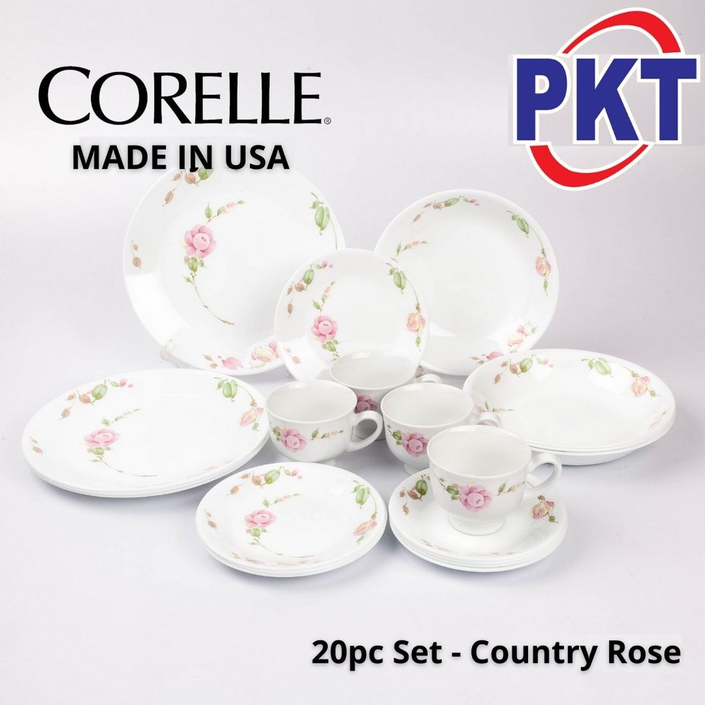 Corelle 20pc Dinnerset [Country Rose Sakura Daisy Field European Herbs ...