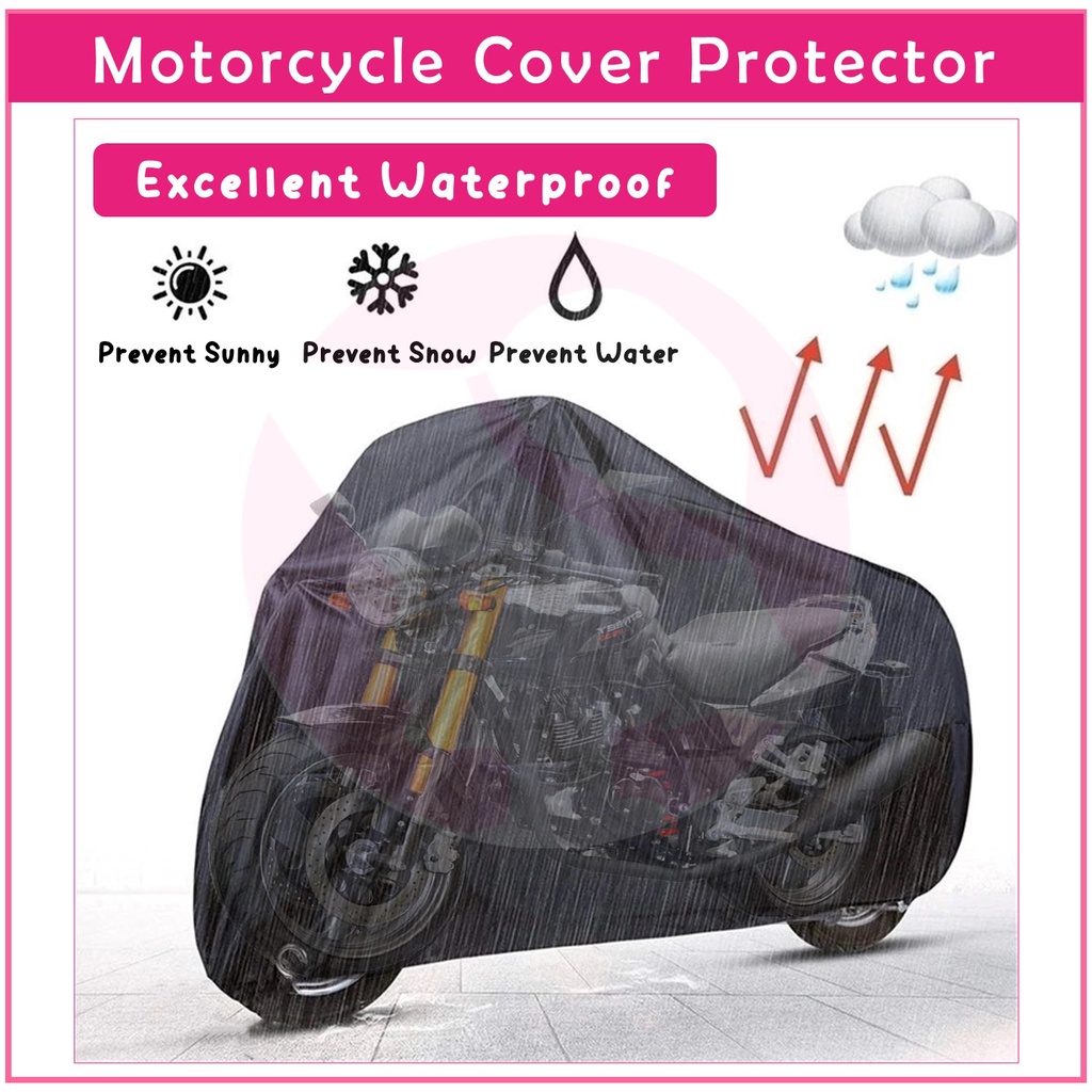 5 Size Waterproof Motorcycle Scooter Cover Motorbike UV Protector Black ...
