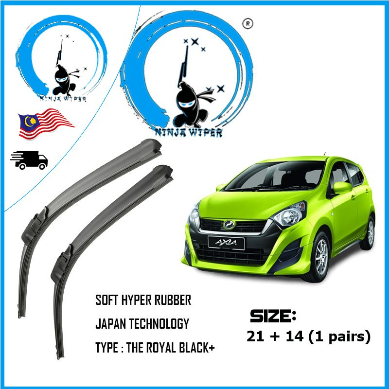 🇯🇵 Ninja Wiper 🇯🇵The Royal black+🇯🇵 AXIA (21"+14" 1PAIR) Car Wiper Soft ...