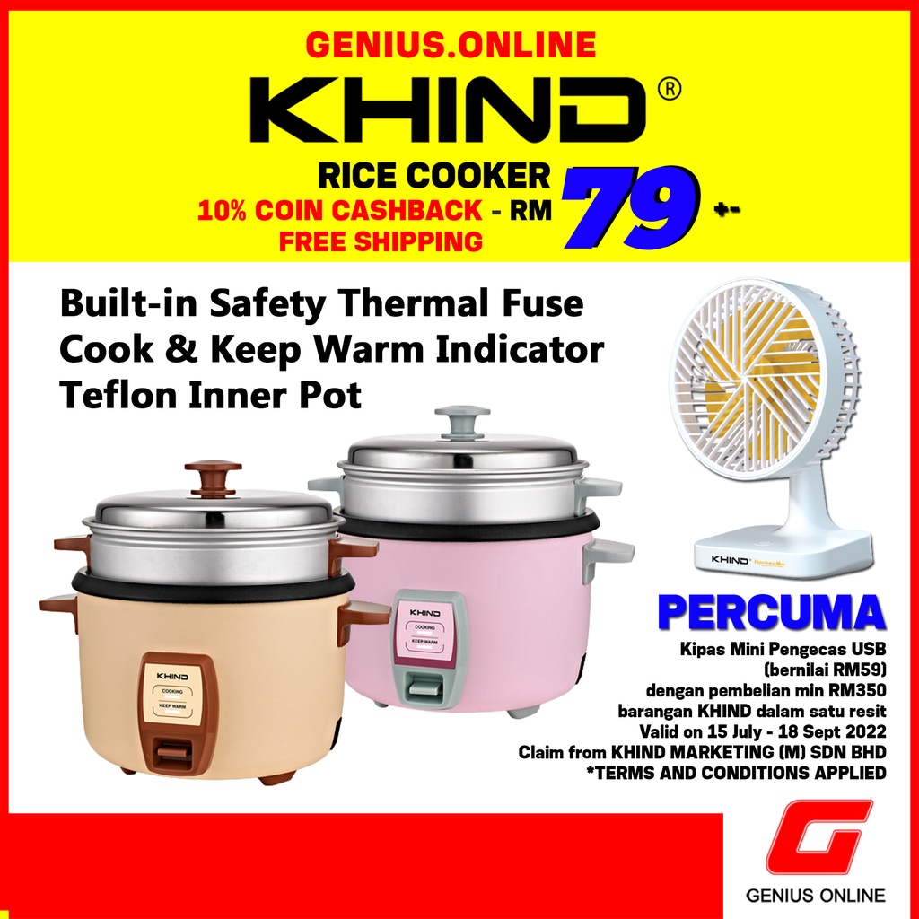 KHIND Rice Cooker RC903T/RC906T/RC910T/RC918T/RC928T | Shopee Malaysia