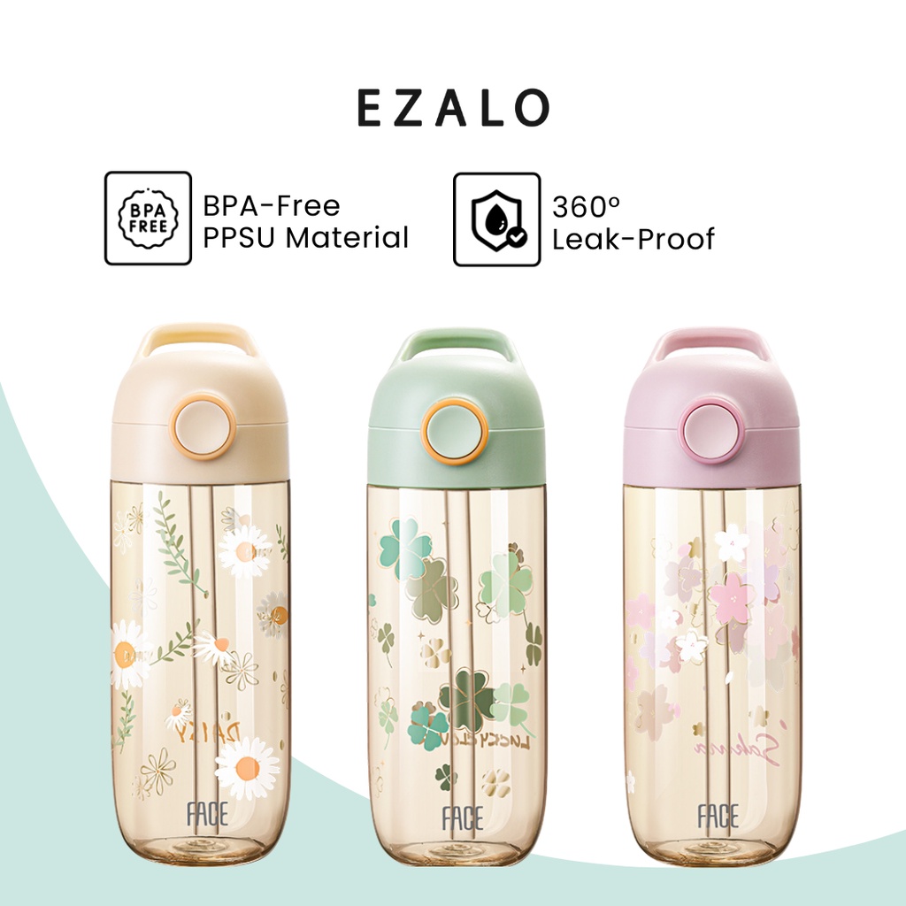 FACE PPSU/TRITAN Sports Bottle Summer Flower Season Water Cup Bottle With Straw Botol (500ml ...