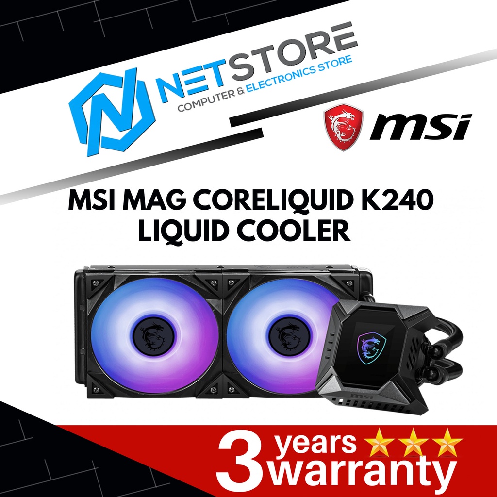 MSI MPG CORELIQUID K240 ARGB AIO LIQUID COOLER | Shopee Malaysia