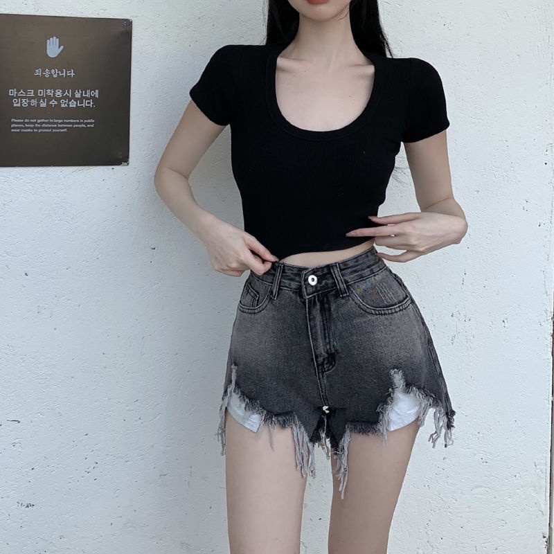 Womens Summer New Sexy Denim Shorts For Korean High Waist Loose Wide