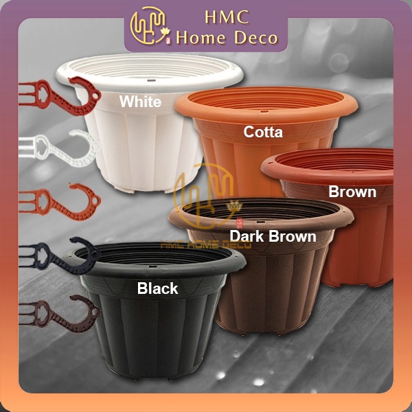 HMC CHERRY POT DIAMETER 21 CM HANGING PLASTIC FLOWER POT GARDENING PASU ...